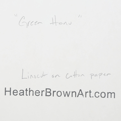 LINO CUT, GREEN HONU / Heather Brown（ヘザーブラウン）のPaper Prints通販 ...